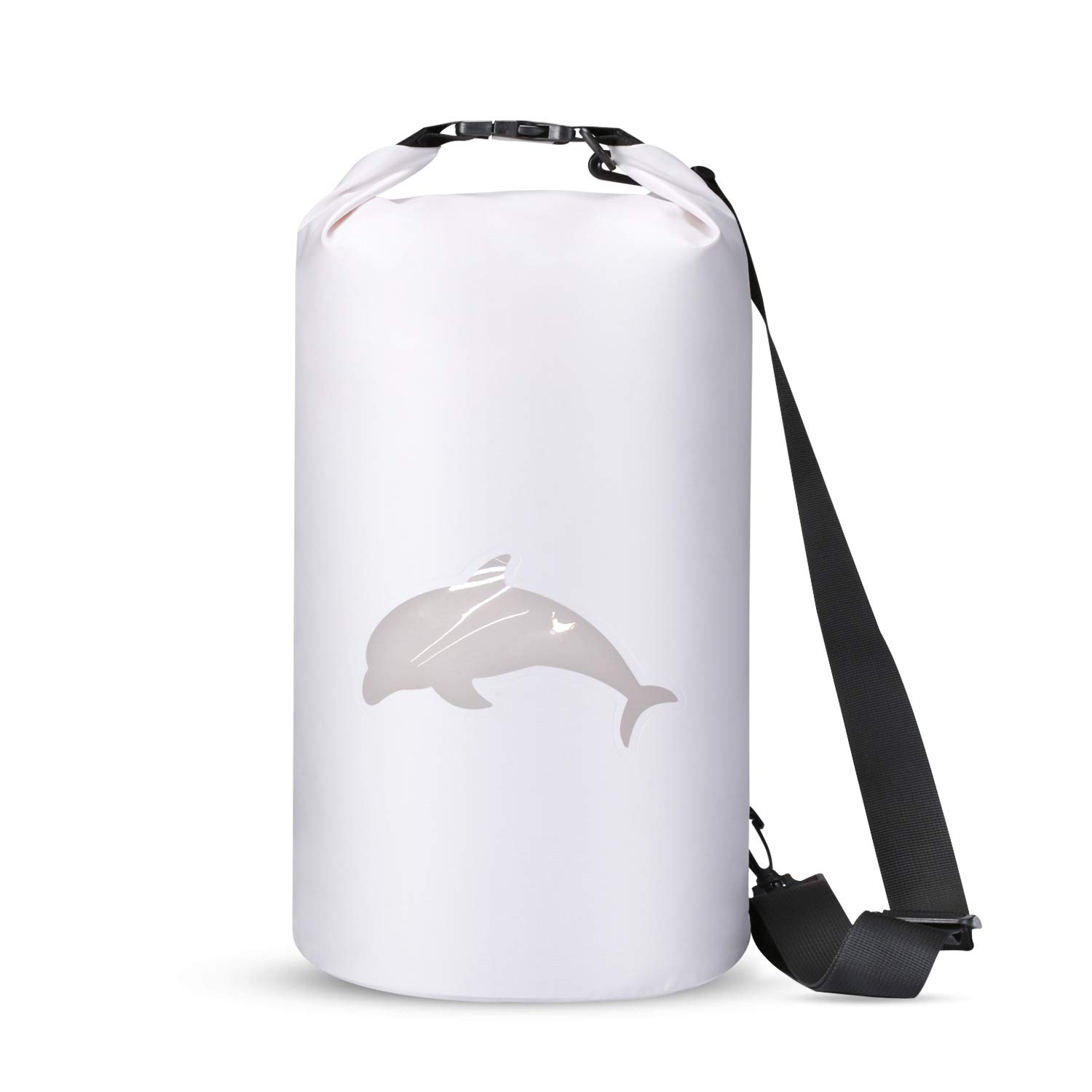 Dry Bag Waterproof 10L with Dolphin Silhouette, Dry Bag Backpack for Kayaking, Lightweight Designed for Beach, Camping, Boating, Hiking, Rafting and Fishing