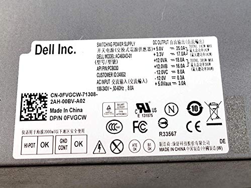 Dell XPS 8500 8700 8300 9000 Desktop Power Supply 460W AC460AM-01 DM1RW 0DM1RW