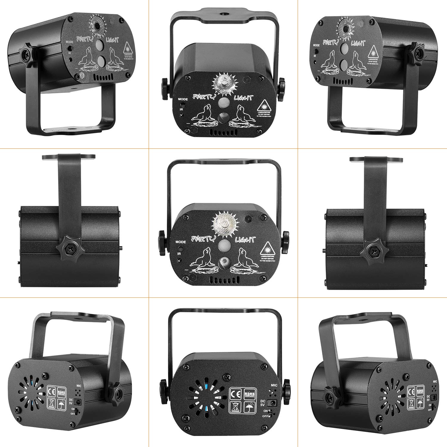 DJ Lights for Parties, BSYUN RGB LED Butterfly Disco DJ Lights with Sound Activated Strobe Effect for Indoor Parties (14 x 15 x 12 inches)