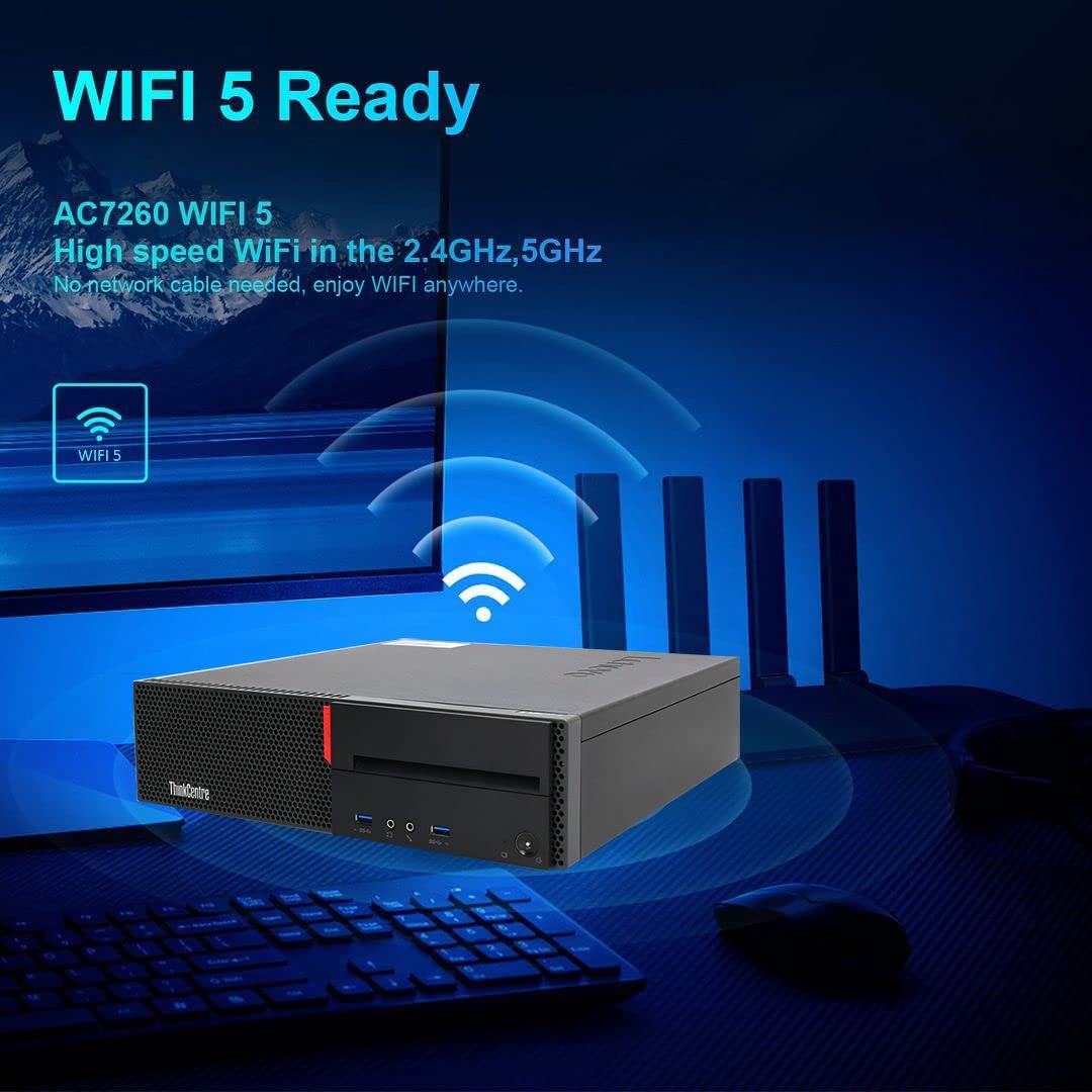 Lenovo Desktop Computer PC with 24" Full HD Monitor, Intel i7-6700 Processor,16GB DDR4 RAM, 256GB SSD, 2TB Hard Drive,WiFi,Bluetooth, DVD-RW,Wireless Keyboard Mouse,Win10 Pro (Renewed)