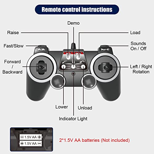 Mostop Remote Control Front Loader 1/14 Scale RC Skid Steer Loader Toy for Kid, 11 Channel Full Function RC Front Loader Tractor Electric RC Construction Vehicle Toy Loader with Lights and Sound