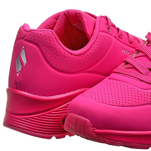 Skechers womens Skecher Street Women's Uno - Night Shades Sneaker, Pink Hot Pink Durabuck Htpk, 9 US