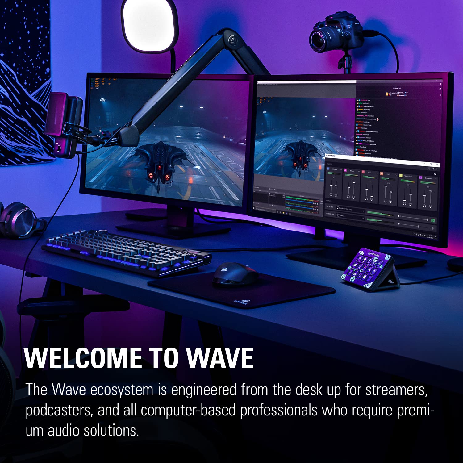 Elgato Wave Mic Arm - Premium Broadcasting Boom Arm with Cable Management Channels, Desk Clamp, 1/4" Thread Adapters, Fully Adjustable, perfect for Podcasts, Streaming, Gaming, Home Office, Recording
