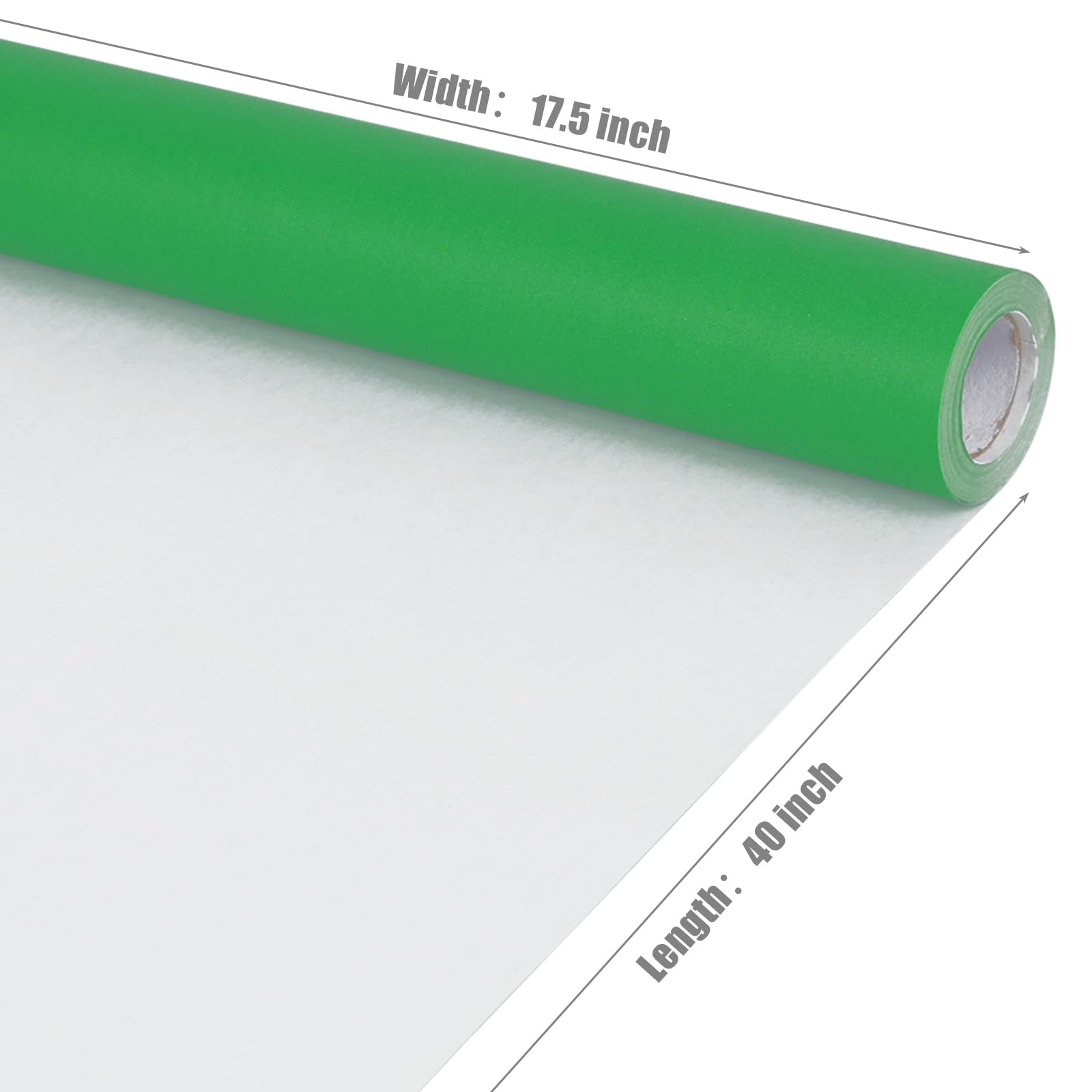 Koogel Dark Green Wrapping Paper Roll, 17.5InX32.8 Ft Solid Color Matte Paper for Packing Gift Wrapping Birthday Christmas Wedding Baby Shower