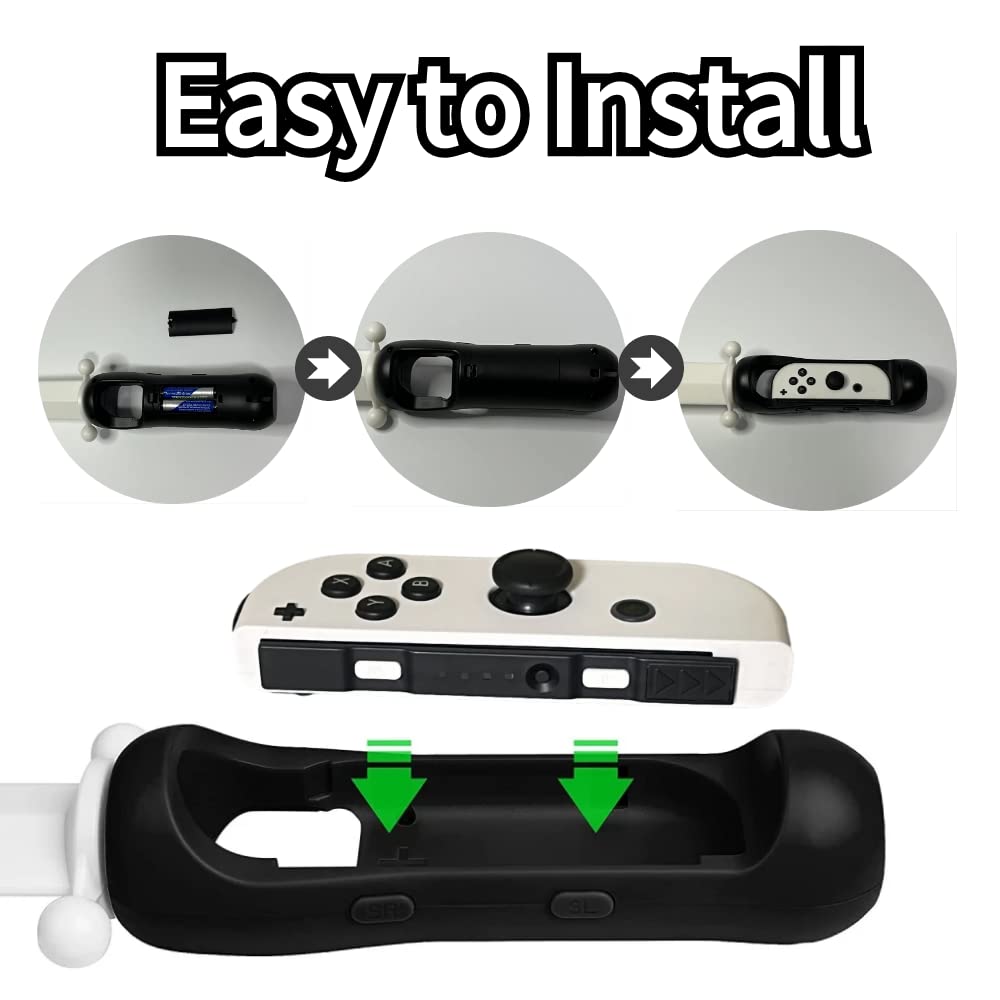 ENFILY LED Game Sword Accessories Compatible with Nintendo Switch/Switch OLED, Switch Sword Games Joycon(R) Controller Handle Grip for The Legend of Zelda Skyward Sword HD