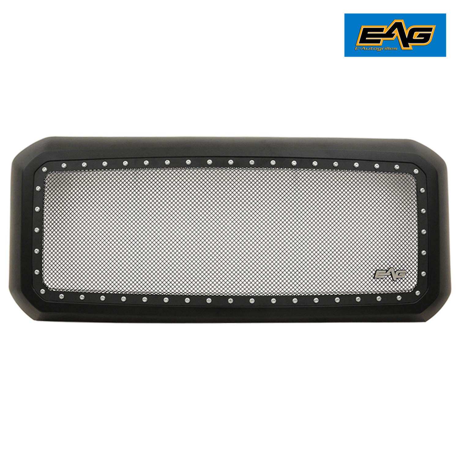 EAG Front Rivet Matte Black Stainless Steel Wire Mesh Grill With Shell Fit for 2011-2016 Super Duty