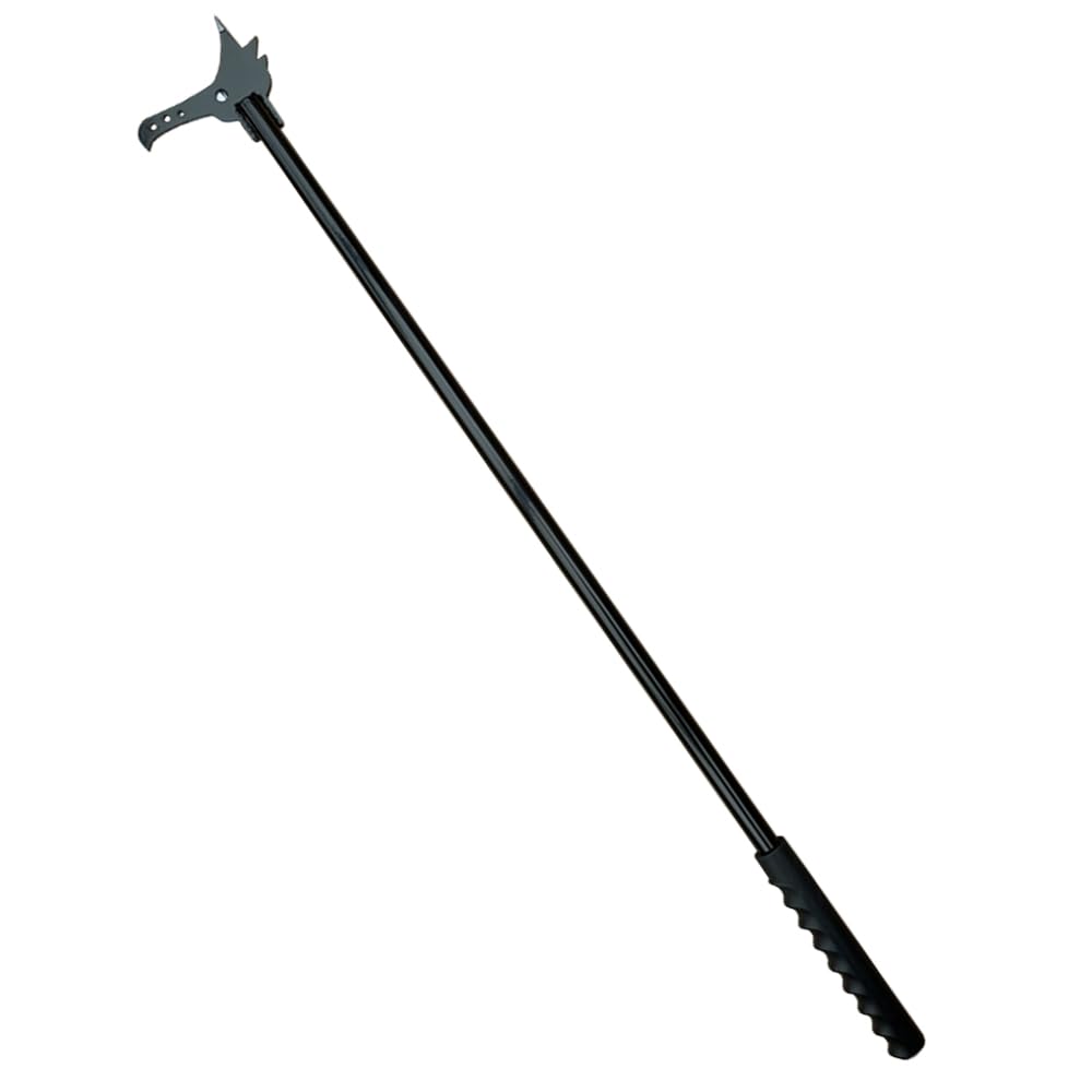 Fierywater 40-Inch Long Fire Poker-One Piece with Large Rubber Handle Fireplace Tools, Anti-Rust Black Coated for Fire Pit - Indoor and Outdoor Campfire Use