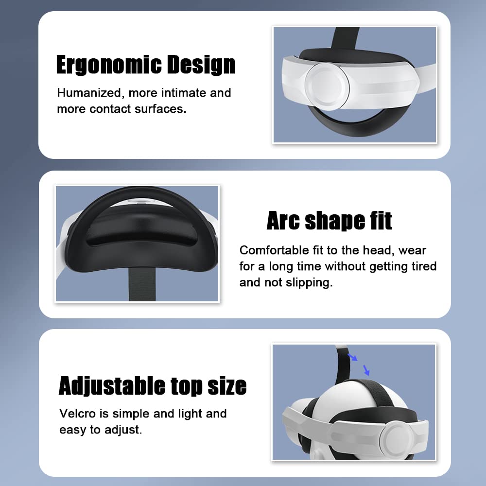 Elite Strap with Battery for Quest2,5000mAh Extend 3hrs Playtime,Fast Charging VR Power,Adjustable Head Strap for Enhanced Support and Comfort in VR