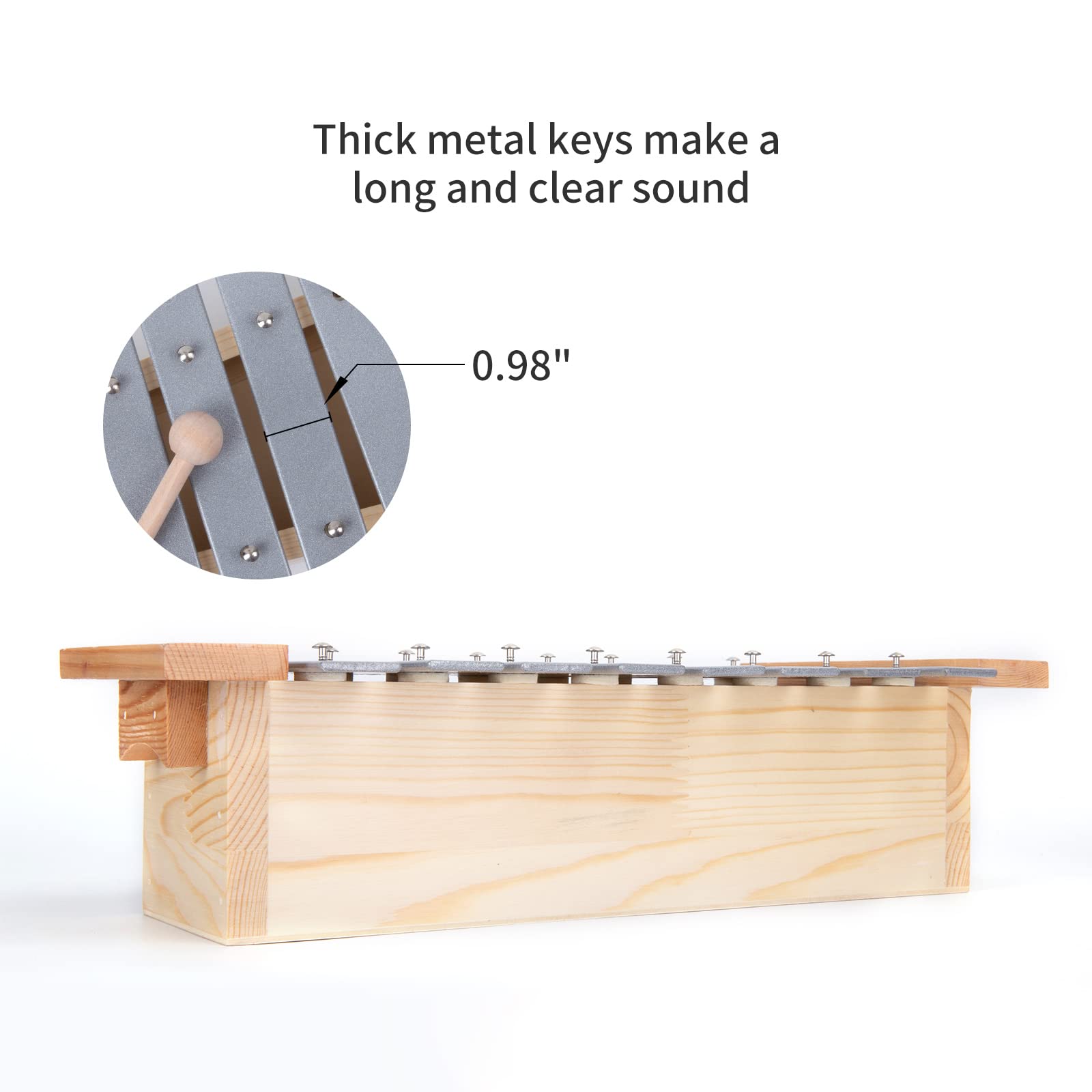 ENNBOM 8 Note Glockenspiel Echo Chamber Xylophone Box Type Glockenspiel with Mallet
