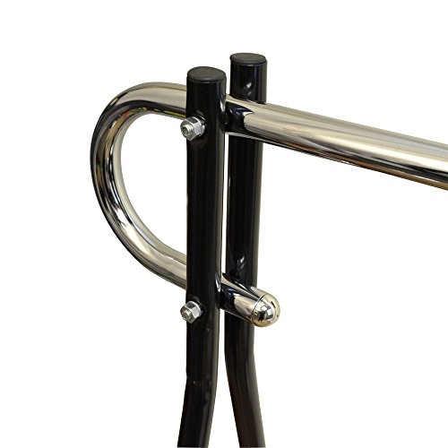 Only Hangers - Economy Single Rail Garment Rack - Low Cost Single Bar Black Beauty Clothing Rack Display Fixture - 54" Height x 60" Length