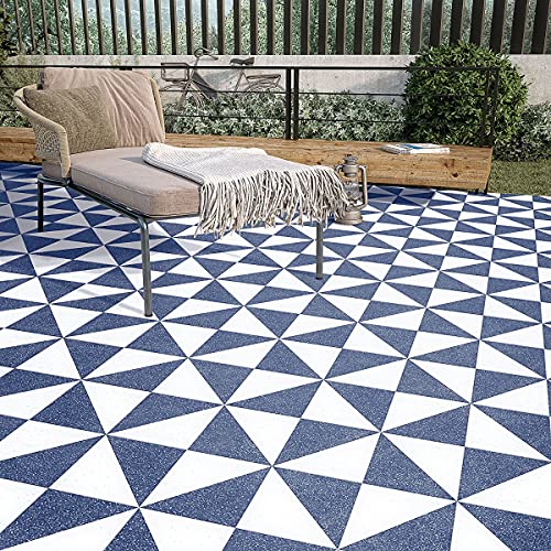Elizabeth Sutton Cameo Terrazzo Dos Navy 7.87 in. x 7.87 in. Matte Porcelain Floor and Wall Tile (10.76 Sq. Ft. / Case)