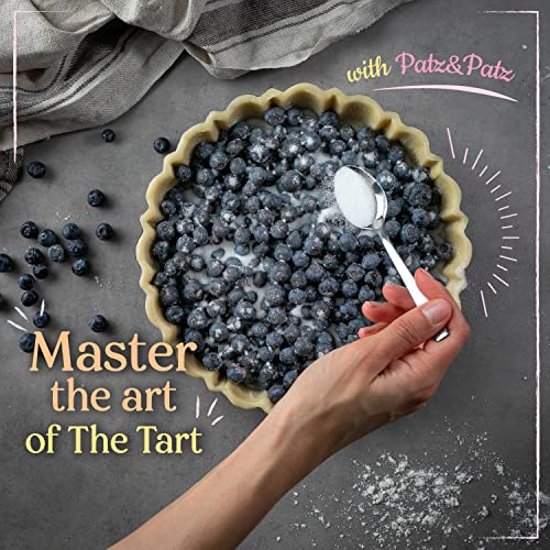 Patz&Patz Fluted Tart Pan with Removable Bottom β 9 In. Nonstick Pie Pan with Crust-Shaper Ring β Carbon Steel Pan for Pies, Tarts, and Quiche Baking Dish β 9 Inch Tart Pans for Baking