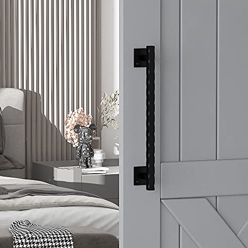 skysen Sliding Barn Door Handle Pull Black for Sliding Barn Door 12" Black(684)