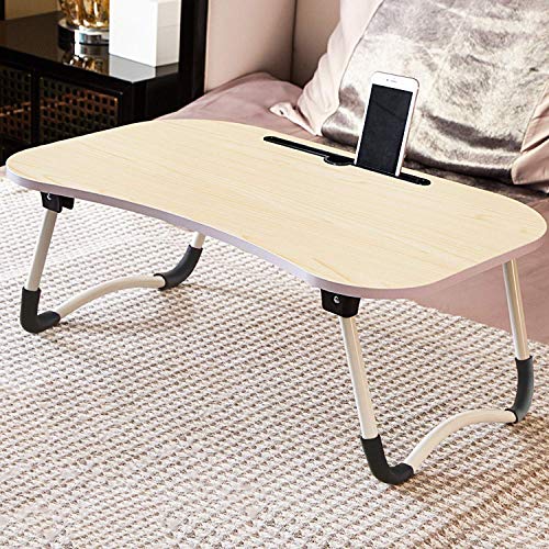 Widousy Laptop Bed Table, Breakfast Tray with Foldable Legs, Portable Lap Standing Desk, Notebook Stand Reading Holder for Couch Sofa Floor Kids - Standard Size(White)