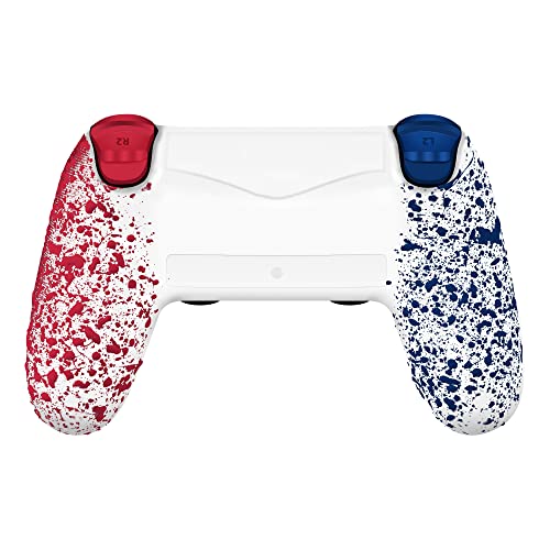 FTFVaska P4 Wireless Controller Custom Compatible with PS-4/Slim/Pro, Bluetooth Controllers PS-4 Dual Vibration, P4 Remote Controller Gamer Gamepad Joystick (Red and Blue)