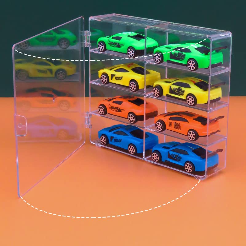 Hot 1/64 Scale Matchbox Wheels Toy Car Display Case Holds 32 Toy Cars Storage Organizer,Dustproof,Clear Matchbox Toy Car Display Box 6.5 X 7.5 X 1.6 inches 4pcs