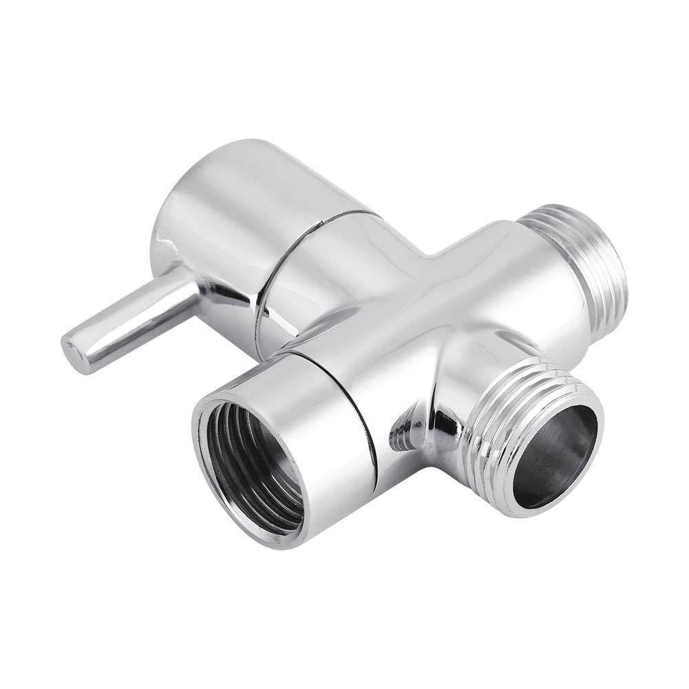 Shower Arm Diverter 3-Way T Shape Diverter Shut Off Valve Shower Toilet Bidet Sprayer Water Adapter Chrome Color Universal Sprayer Attachment Replacement Part