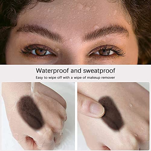 Eyebrow Stencil Kit, One Step Brow Powder Stamp Makeup with 10 Reusable Eyebrow Stencils&2 Eyebrow Pen Brushes, Professional Waterproof Brow Powder Stamp (Dark Brown)