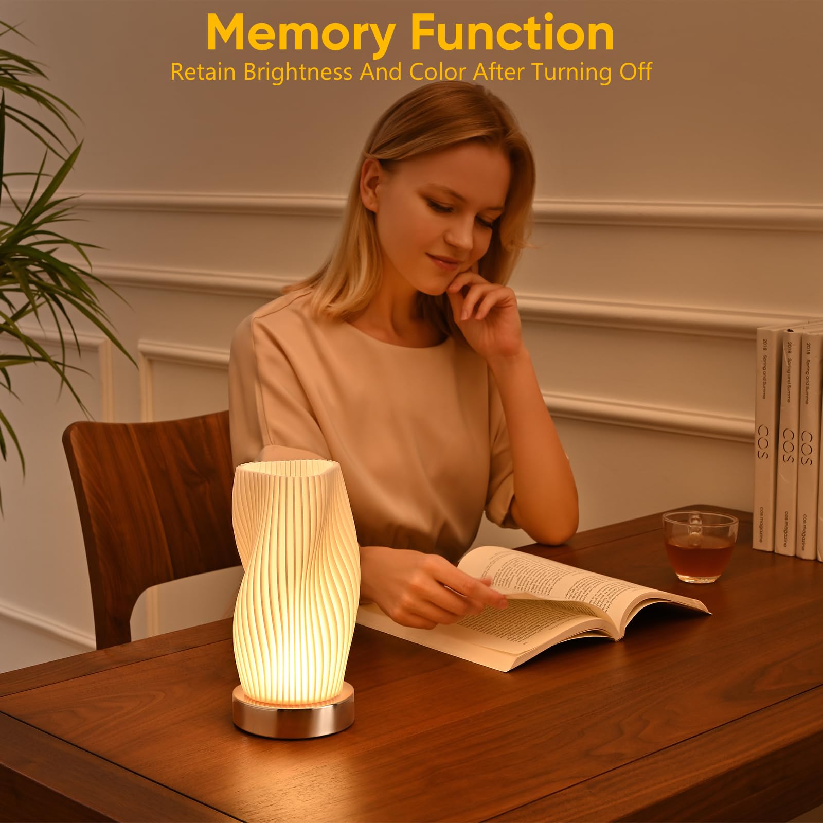 Ekkiploi Bedside Lamps for Bedroom-Button Control Metal Small Table Lamp 12 Way Dimmable Nightstand Lamp Gold Mini Modern Lamp for Living Room, Dorm, Kids Room, Office
