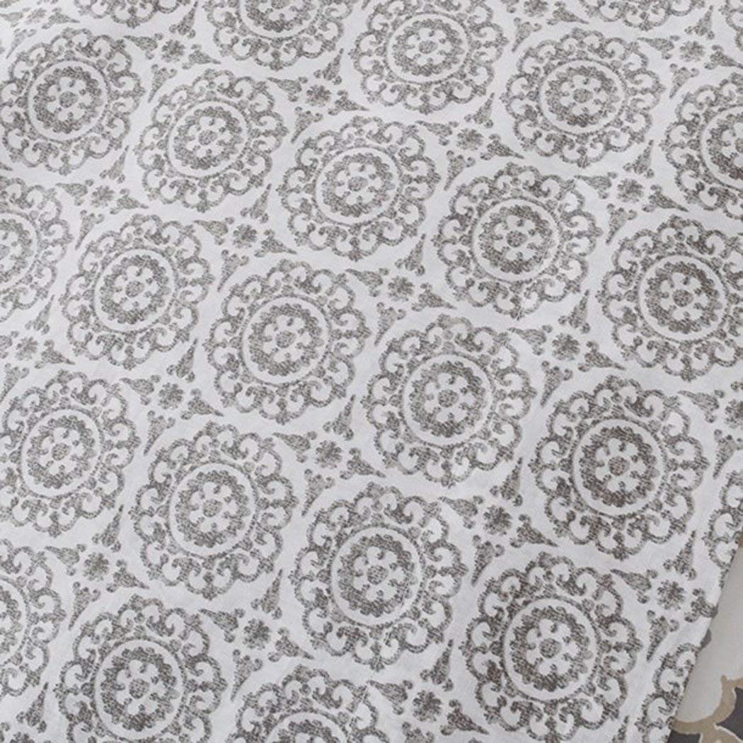 D&H 9 Piece Light Grey Medallion Comforter King Set, Beautiful All Over Bohemian Boho Chic Bedding, Multi Floral Paisley Mandala Motif Themed, Damask Flower Pattern Design, Taupe Tan Dark Gray