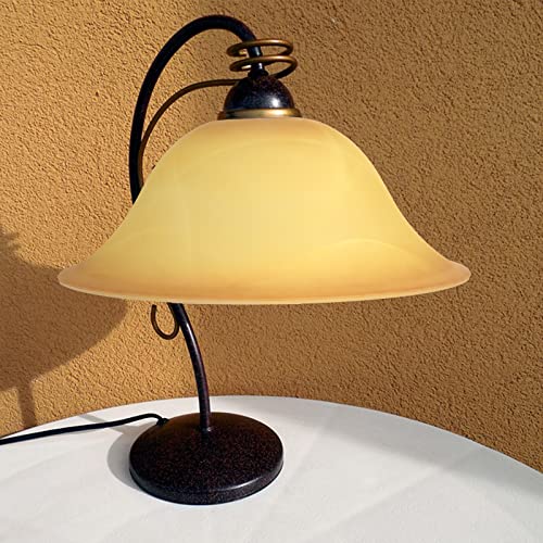 Retisee Amber Glass Lampshade Glass Lamp Shade Replacement Light Bulb Cover Chandelier Vanity Fitting Opening 1.25 Inch for Base E27 Socket