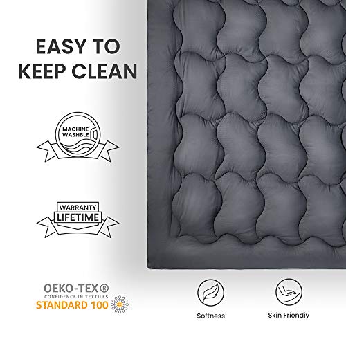 SLEEP ZONE Twin Mattress Topper Cooling Mattress Pad Cover Fluffy Down Alternative Bed Topper 8-21 Inch Deep Pocket, Twin