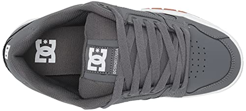 DC Men's Stag Low Top Skate Shoe, Grey/Gum, 10.5