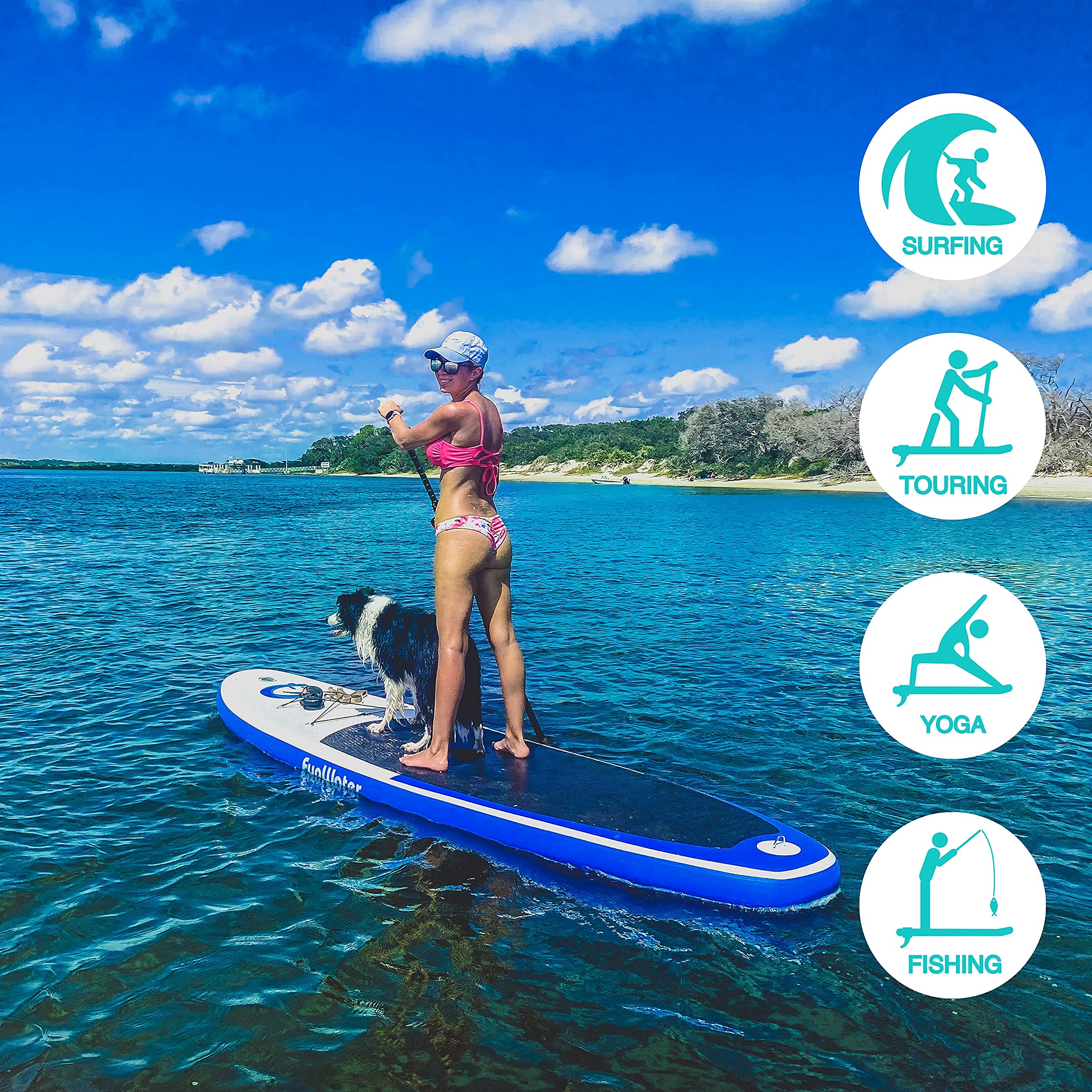 FunWater Stand Up Paddle Board Ultra-Light Inflatable Paddleboard with SUP Accessories for Adults & Youth of All Skill Levels