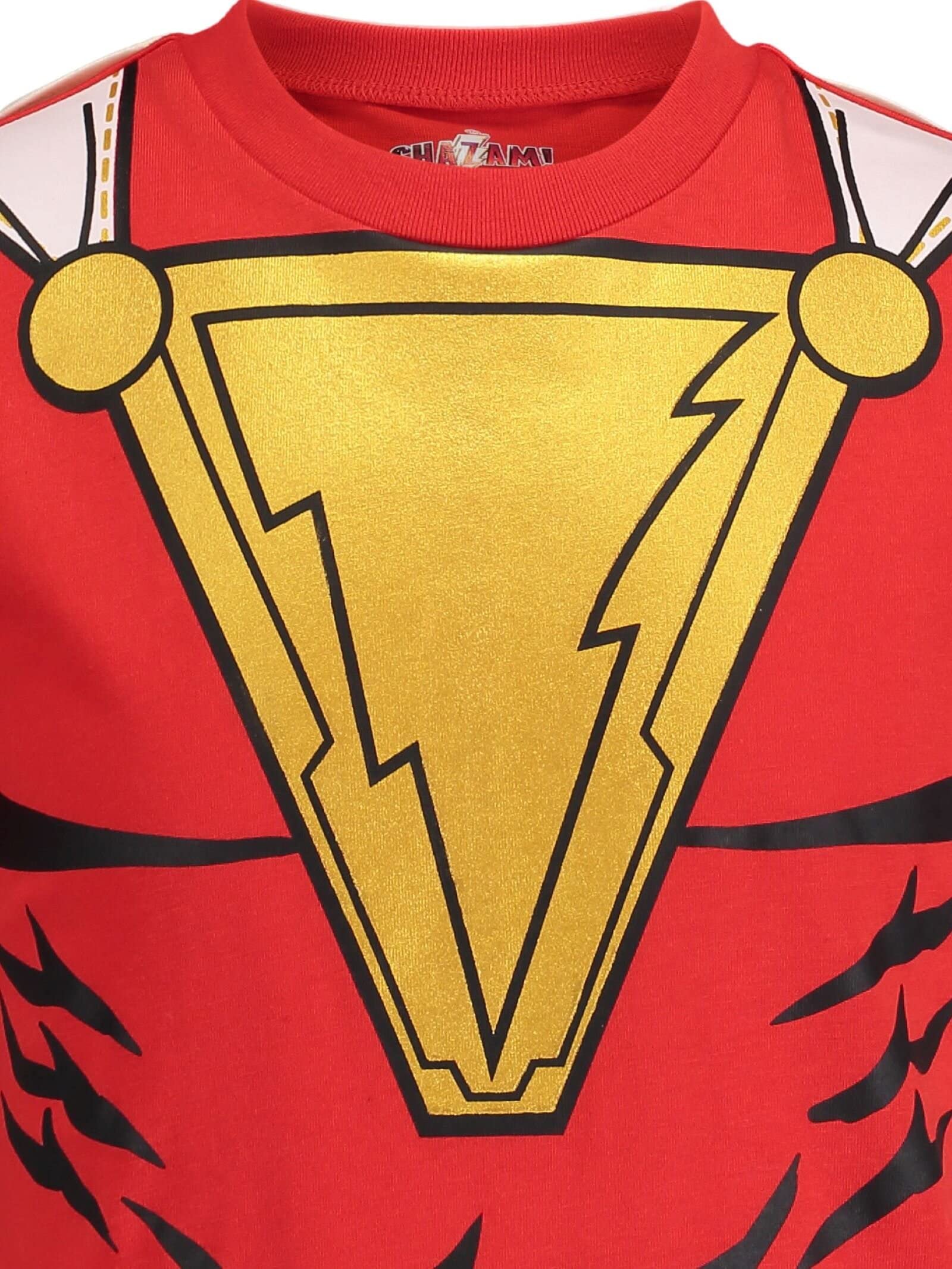 DC Comics Shazam Little Boys' T-Shirt with Cape (Red, 5)