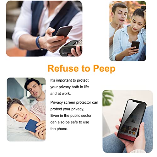 Pehael [2+2 Pack] iPhone 14 Pro Privacy Screen Protector with Camera Lens Protector Full Coverage Anti-Spy Tempered Glass Film 9H Hardness Upgrade Edge Protection Easy Installation Bubble Free Specially Designed for 2022 [6.1 inch]