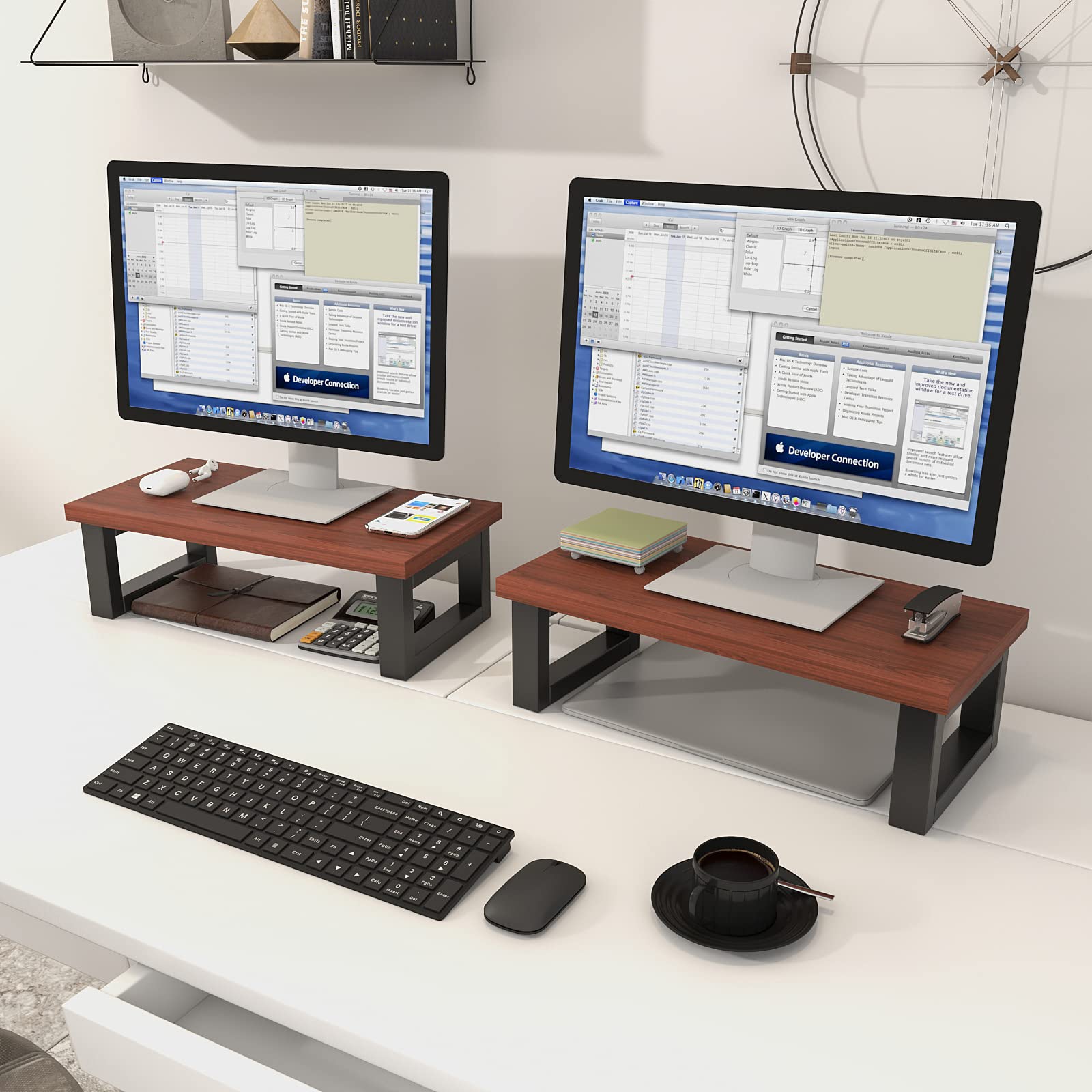 WESTREE Monitor Stand Riser, Desktop Computer Monitor Stand, Multi-Purpose Desk Storage Organizer Shelf for Laptop Computer PC