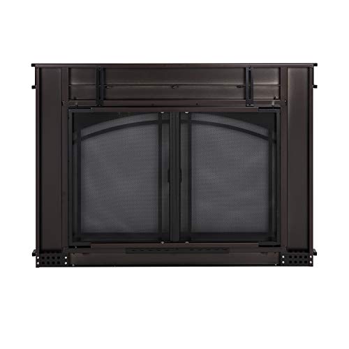 Pleasant Hearth FN-5700 Fenwick Fireplace Glass Door, Oil Rubbed Bronze, Small