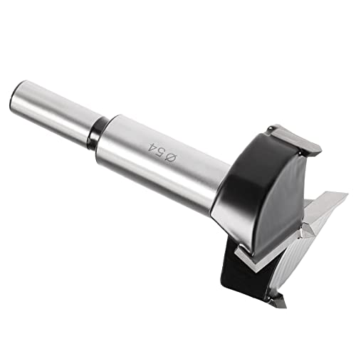 Kozelo Forstner Drill Bit - [54mm] Tungsten Carbide Auger Opener for Wood Furniture Hinge Woodworking Use, Round Shank, Black