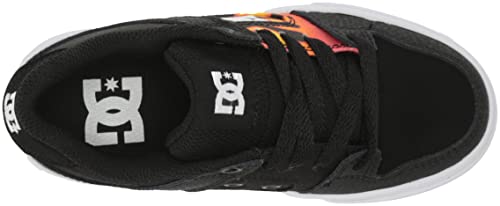 DC unisex child Dc Pure Kids Skate Shoe, Black/Flames, 3 Little Kid US