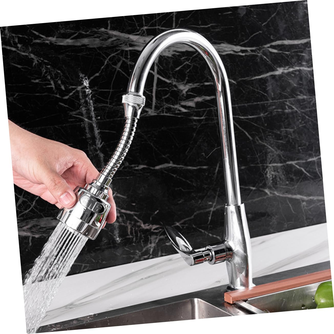 DOITOOL 2pcs Splash Extender Faucet Extension Tubes Faucet Aerator Extender Sink Tap Extender Faucet Head Replacement Swivel Faucet Bubble Sprayer Nozzle Appendix To Rotate Stainless Steel