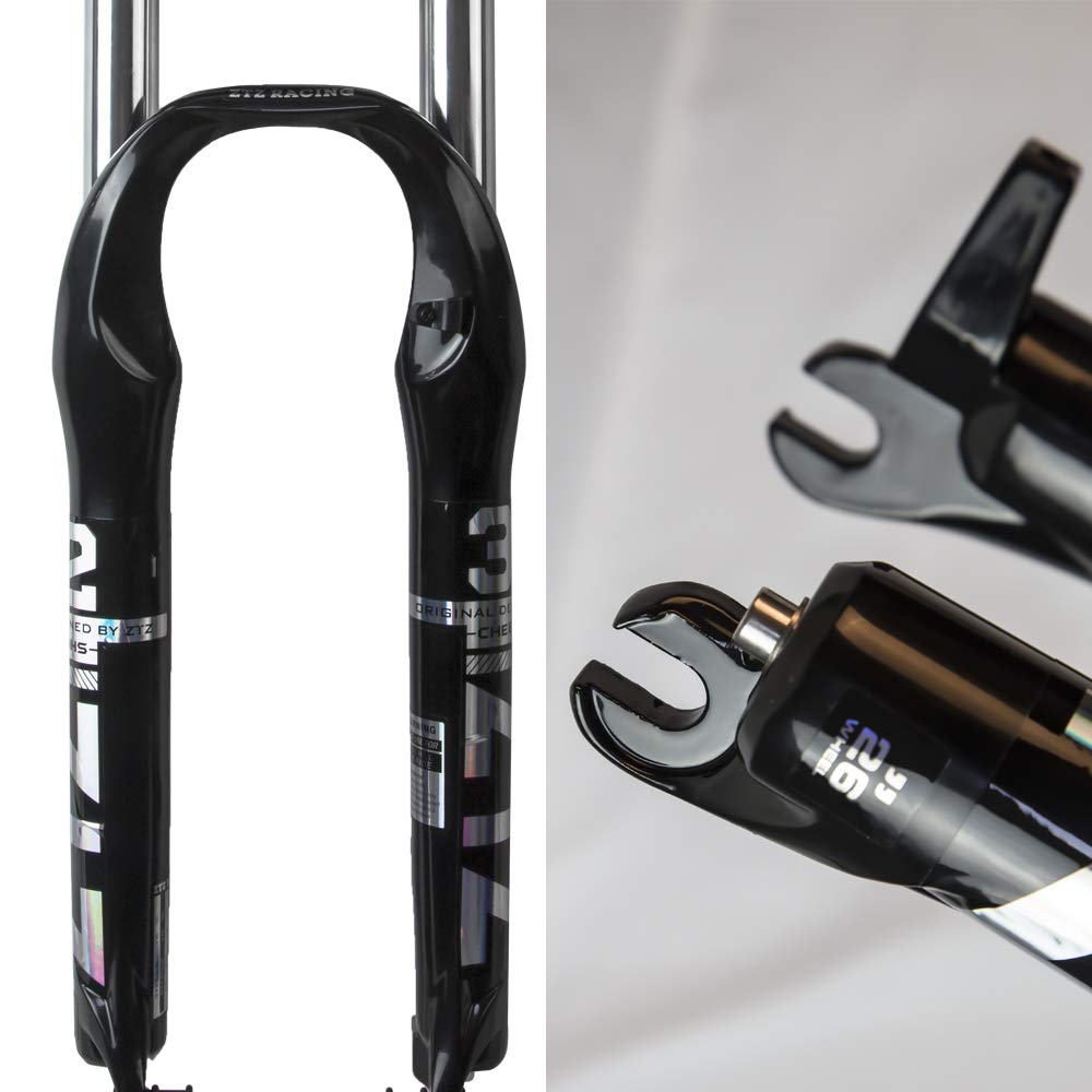 DBoy 26 inch Mountain Bike Front Fork Aluminum Alloy Shock Absorber Spring Front Suspension Fork Suspension Fork Steerer 100mm Manual Lockout QR 9mm (Black 29inch)