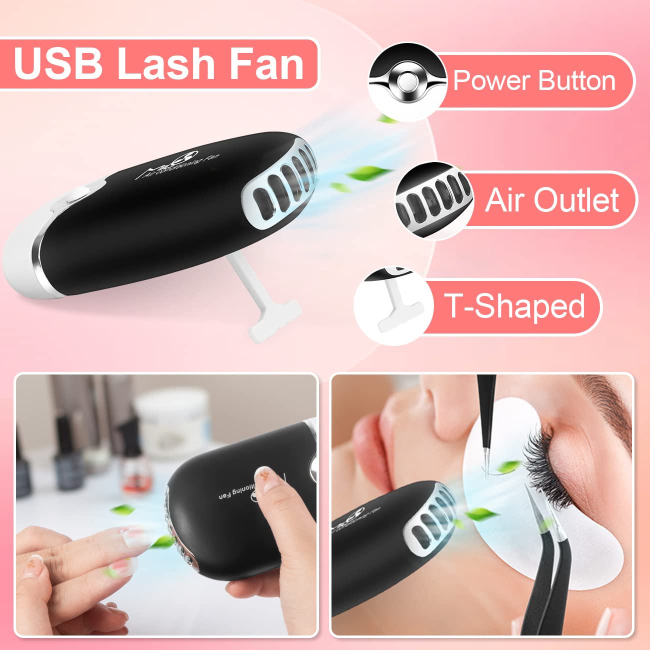 Eyelash Extension Kit Lash Extensions Supplies for Beginners with Individual Lash 0.07D Curl Mix 8-15mm, Glue, Eyelash Remover, USB Lash Fan, Tweezers, Eye Gel Pads, Micro Brushes, Mascara Brushes