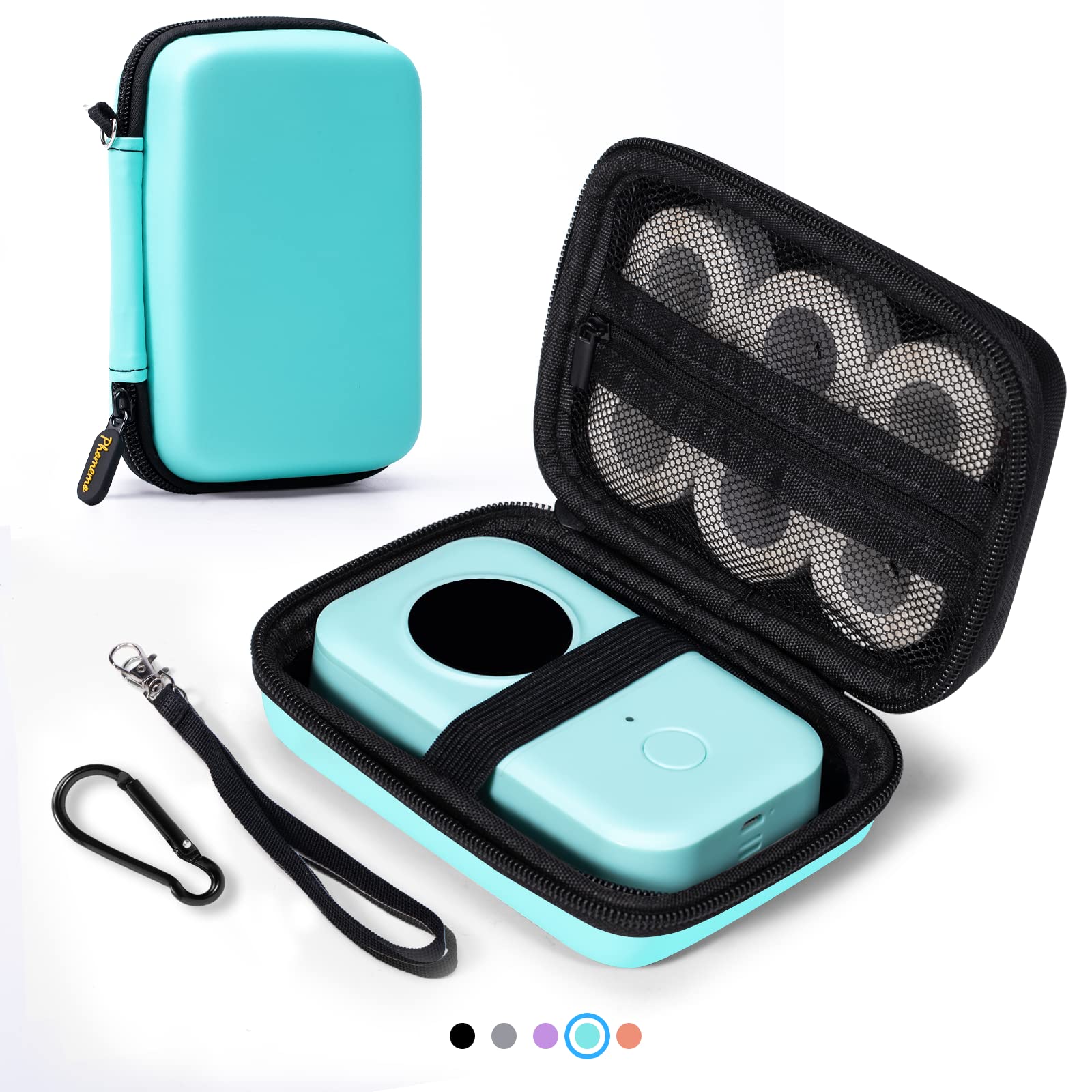 Memoking Sticker Printer - Mini Thermal Printer, T02 Sticker Maker Machine, Portable Bluetooth Pocket Phone Printer and Case, Green