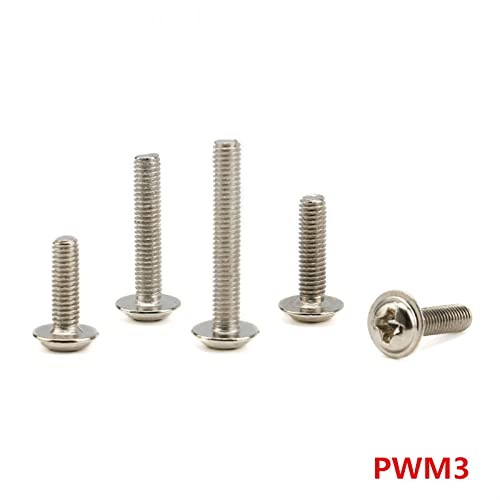 Kigauru Screw 100Pcs M3 Screw M3X5/6/8/10/12/16/20mm PC Case Hard Drive Precision Hex Screws for Computer Floppy DVD ROM Motherboard (Length : 12mm, Size : PM3)
