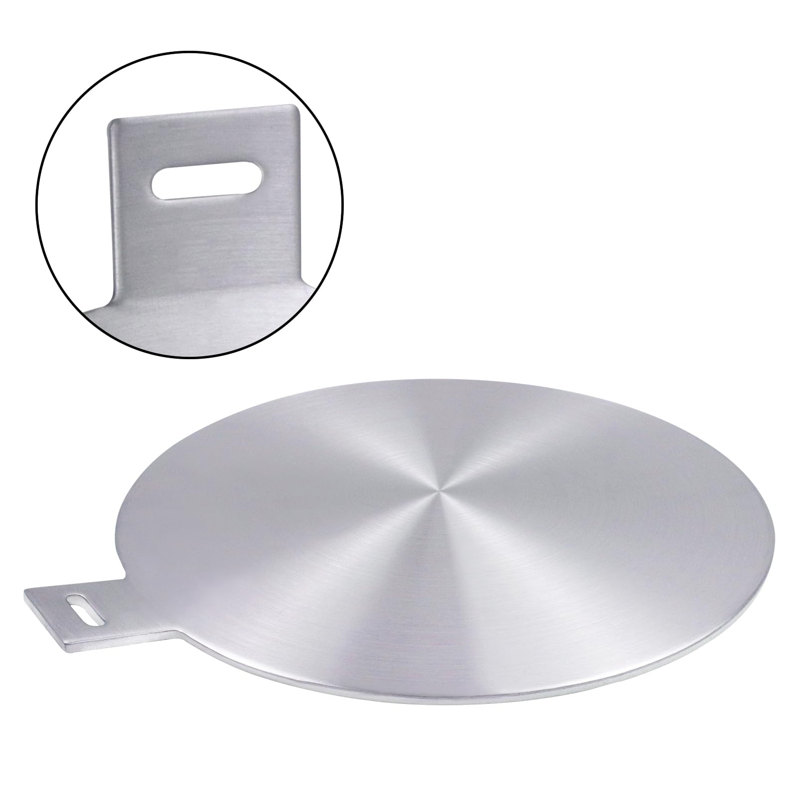 KUMGROT Stainless Steel Induction Cooktop Adapter Plate Heat Diffuser for Glass Cooktop Plate Foldable Handle Heat Diffuser Induction Converter Disk for Gas Stove Glass Cooktop Converter, 9.45in