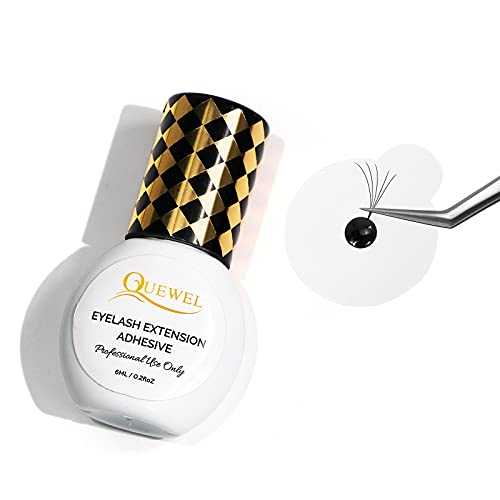 Eyelash Extension Glue Professional Lash Glue for Eyelash Extensions 6ml Black Lash Glue Within 2 Sec Drying Time Lash Extension Glue 7-8 Weeks Long Lasting Waterproof Eyelash Glue