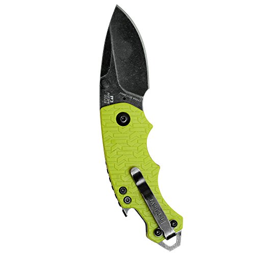 Kershaw Shuffle Lime (8700LIMEBW) Multifunction Pocket Knife; 2.4β BlackWash Stainless Steel Blade; K-Texture Grip, Liner Lock, Reversible Deep-Carry Pocketclip, Screwdriver, Bottle Opener; 2.8 OZ