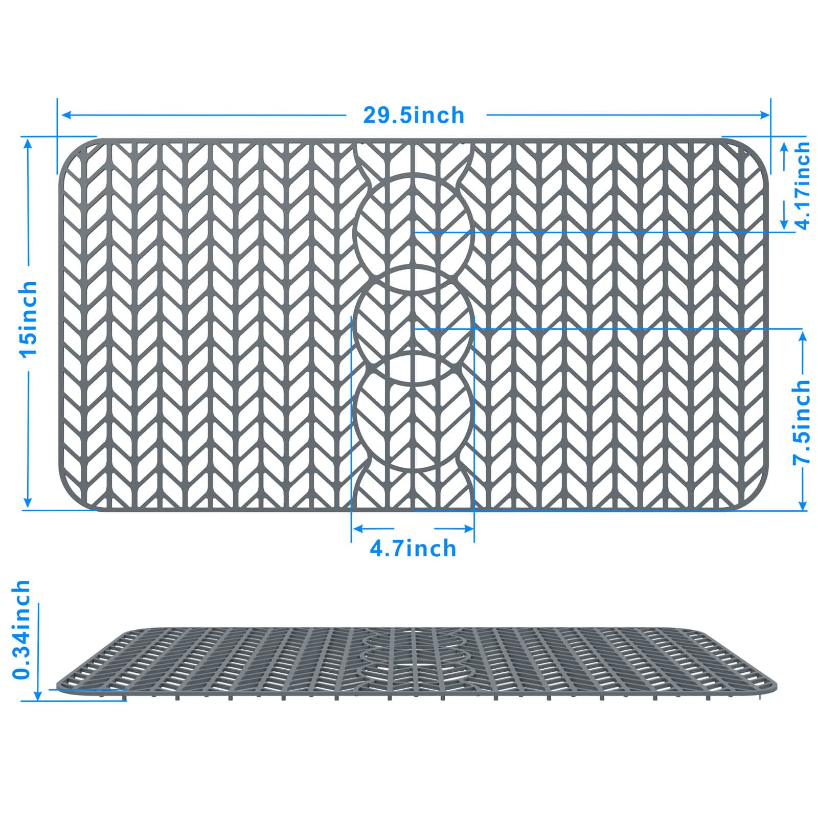 Kitchen Sink Mats Can be Sheared, JIUBAR 29.5"X15" sink protectors for kitchen sink with Rear Drain or Center Drain for Bottom of Farmhouse Stainless Steel Porcelain Sink