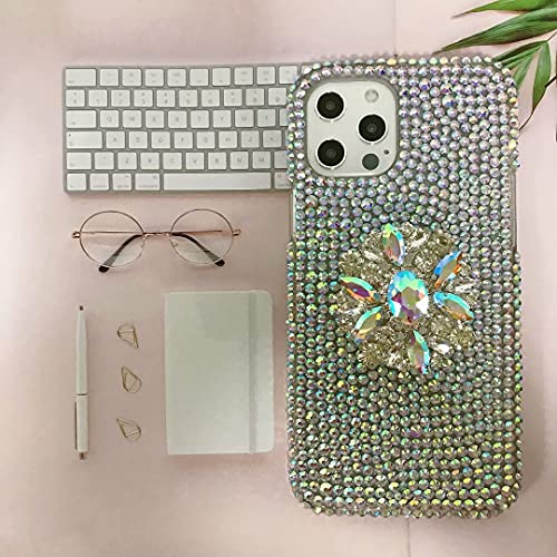 Max-ABC Compatible with Samsung Galaxy Note 10 Plus Glitter Case,3D Diamond Crystal Rhinestone Women Girls Rainbow Shiny Sparkle Bling Glitter Protective Phone Case Cover with Kickstand