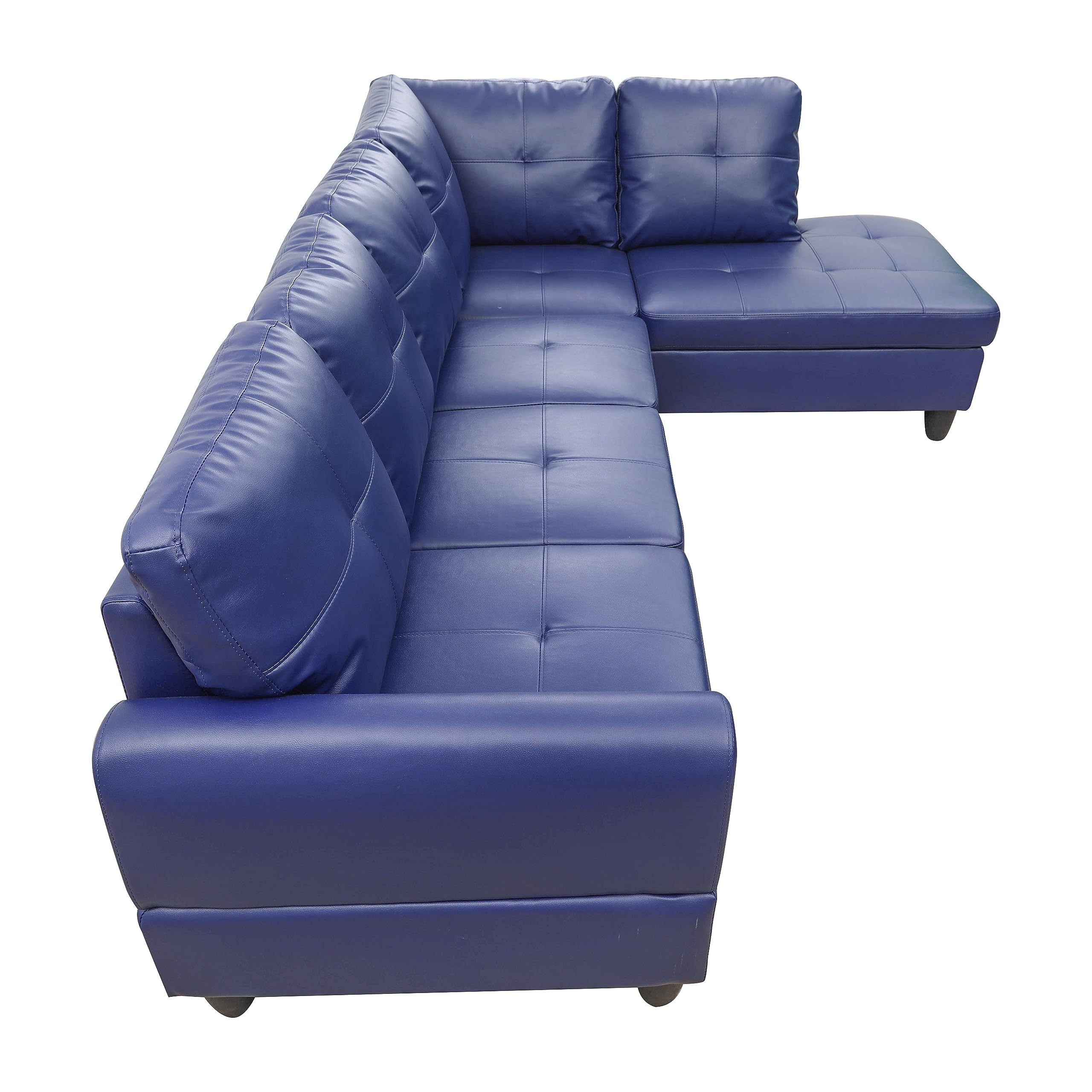 NicBex Couches for Living Room L Shaped Couch Upholstered Futon Sofa Comfy Faux Leather Modular Sofa 3-Piece Sofa Set with Storage Ottoman for Apartments, Living Room and Office, Blue