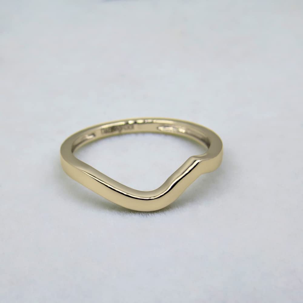 Dazzlingrock Collection 14K Ladies Anniversary Wedding Stackable Contour Band Guard Ring, Yellow Gold, Size 7