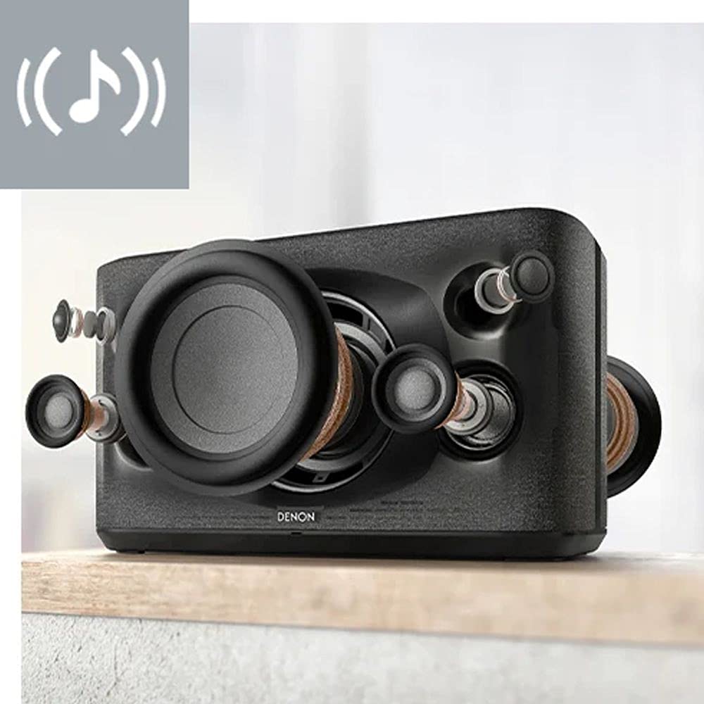 Denon New Home 350 Wireless Smart Speaker – Powerful Stereo Sound, Wi-Fi & Bluetooth, HEOS Built-in, Alexa Built-in, Siri & AirPlay 2, Spotify Connect, Multi-Room Support, Black