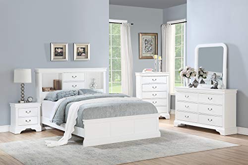 Petfu Modern Nightstand with 2 Drawers Solid Wood Bed Side Table End Table with Storage Classical Nightstand for Bedroom Living Room,White