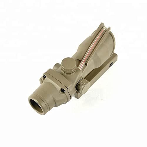 E-Tactical 4x32 Scope Tan Red Chevron Glass Fiber Scope Etched Reticle Real Fiber Optics Optical Scope