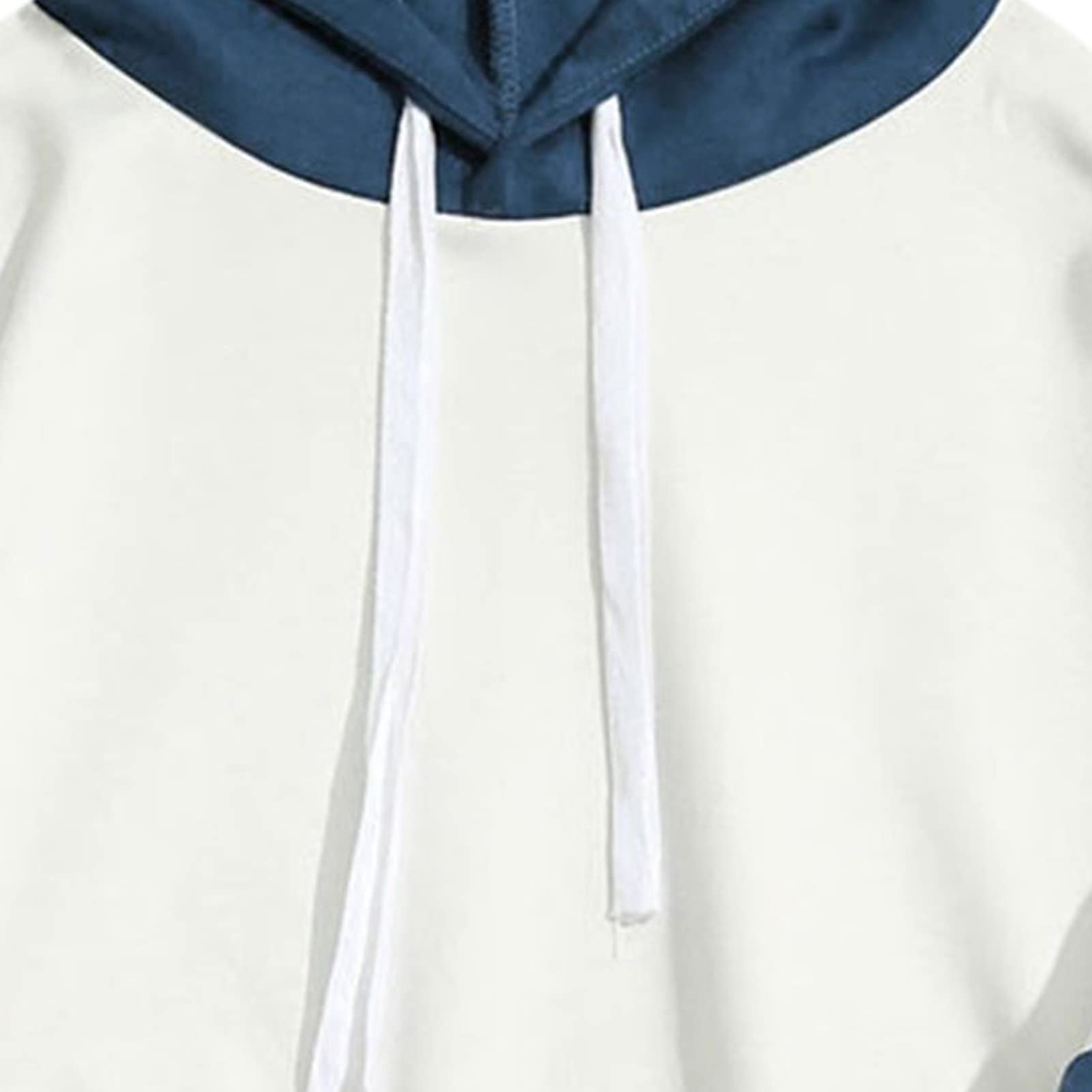 Maiyifu-GJ Men's Casual Colorblock Pullover Hoodies Long Sleeve Striped Color Block Hooded Multicolor Drawstring Sweatshirt (White,Medium)